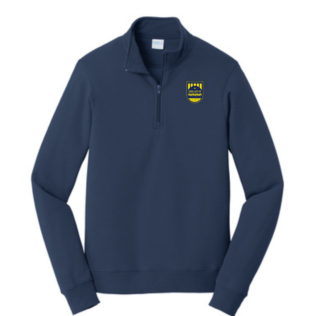 NEW!!! - SCFC - 1/4 Zip Pull over - Navy with Shield Logo – Steel City ...