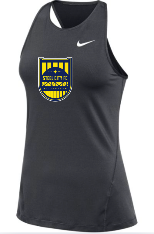 SCFC - Nike Pro All Over Mesh Tank - Dark Grey with Shield Logo – Steel ...