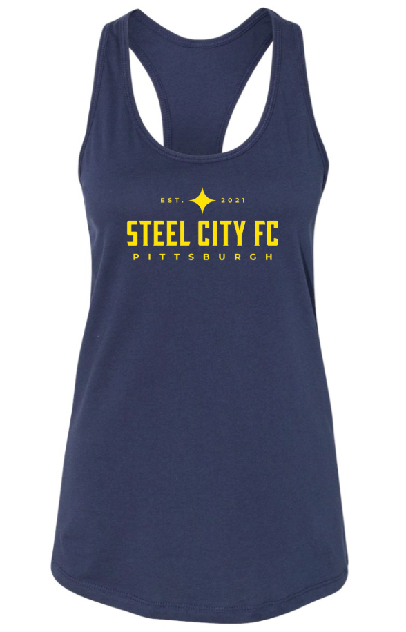 SCFC - Navy Tank with Yellow Text Logo – Steel City FC Shop