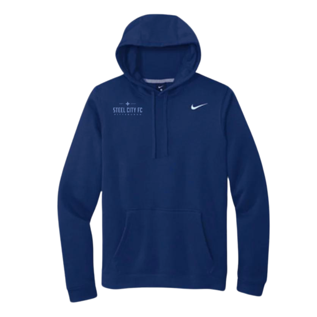 SCFC - Navy Blue Nike Hoodie with Light Blue Embroidered SCFC Logo ...